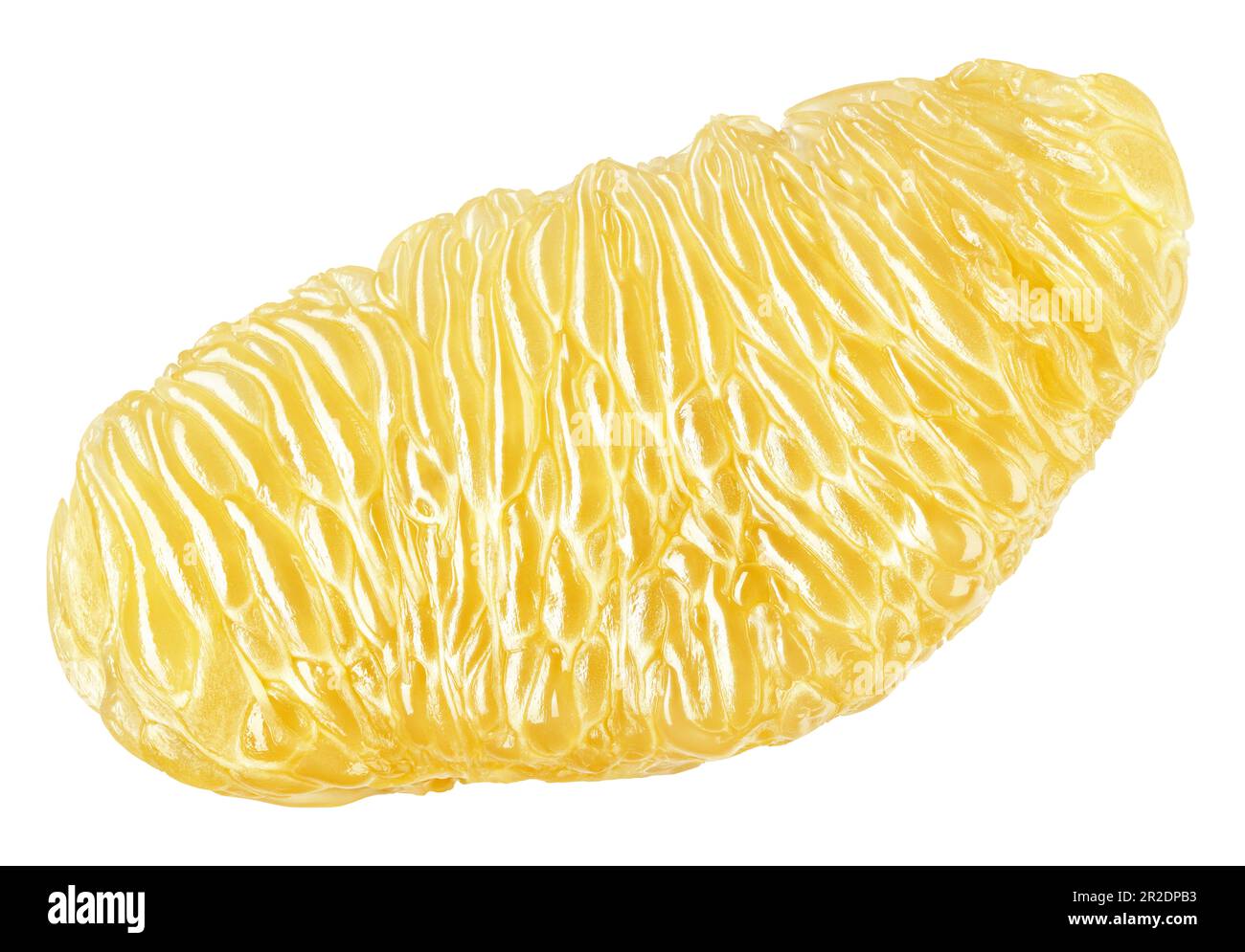 Flesh of pomelo citrus slice isolated on white background with clipping ...