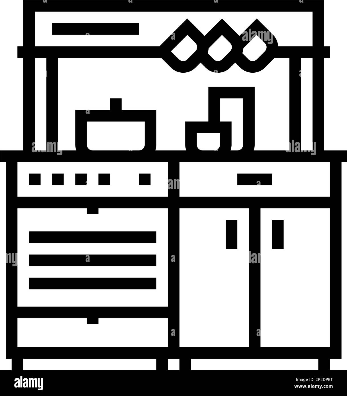 play kitchen toy child game line icon vector illustration Stock Vector ...