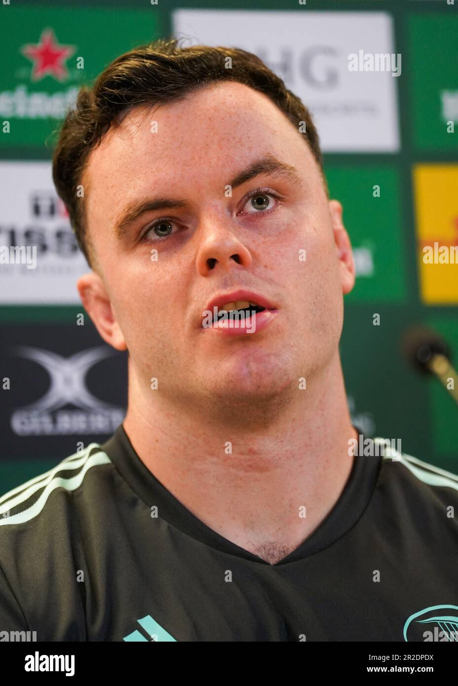 Leinster's James Ryan during a press conference at Aviva Stadium ...
