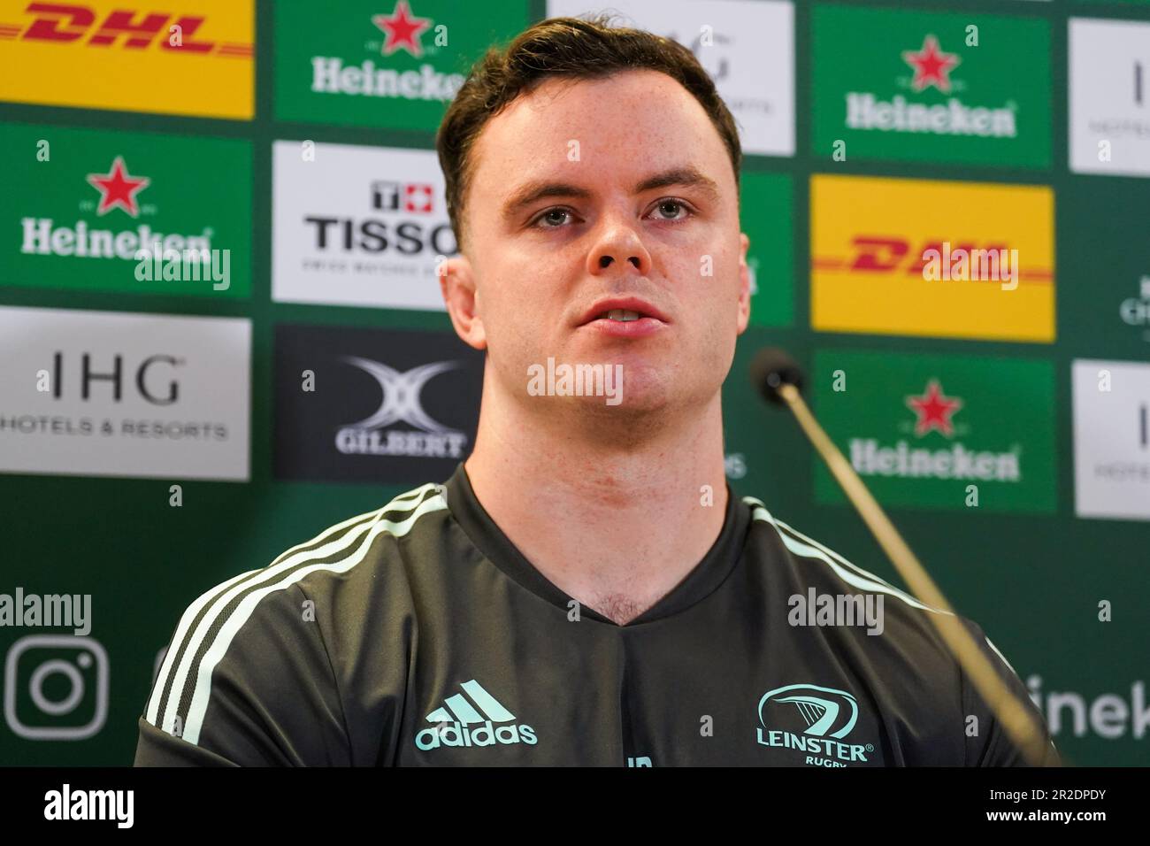 Leinster's James Ryan during a press conference at Aviva Stadium ...
