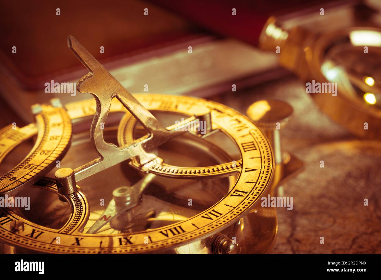 Old vintage compass and travel instruments on ancient map Stock Photo ...