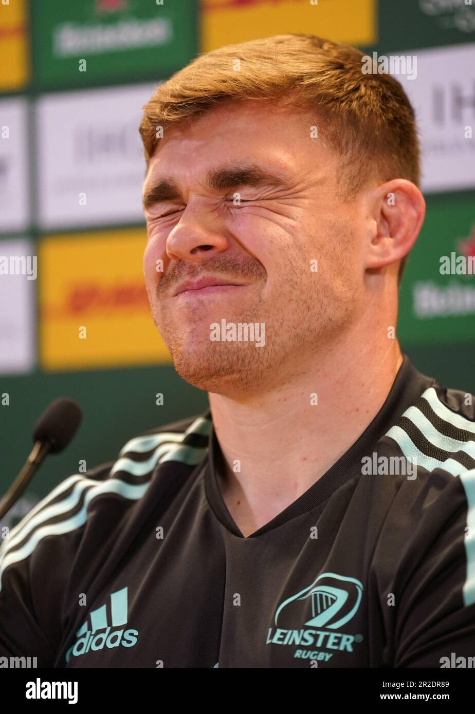 Leinster's Garry Ringrose during a press conference at Aviva Stadium ...