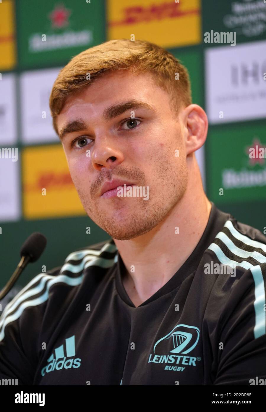 Leinster's Garry Ringrose during a press conference at Aviva Stadium ...