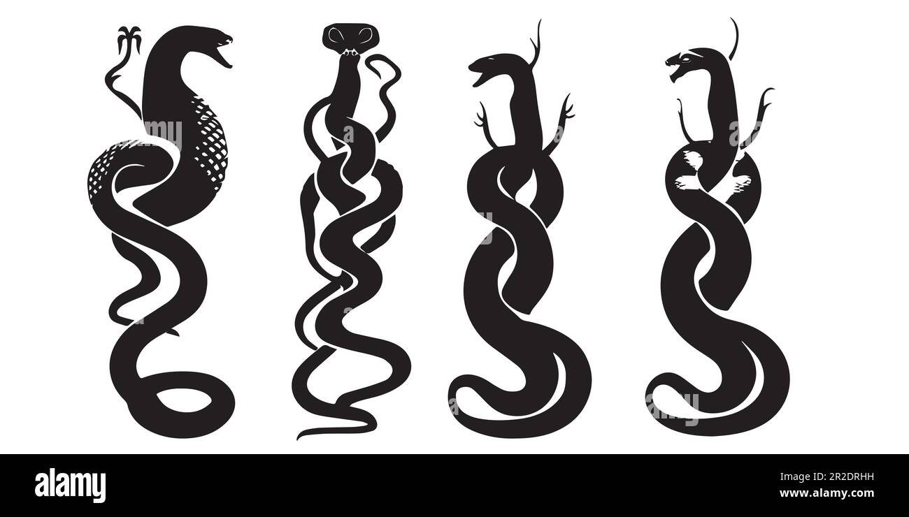 Snake silhouette vector hi-res stock photography and images - Alamy
