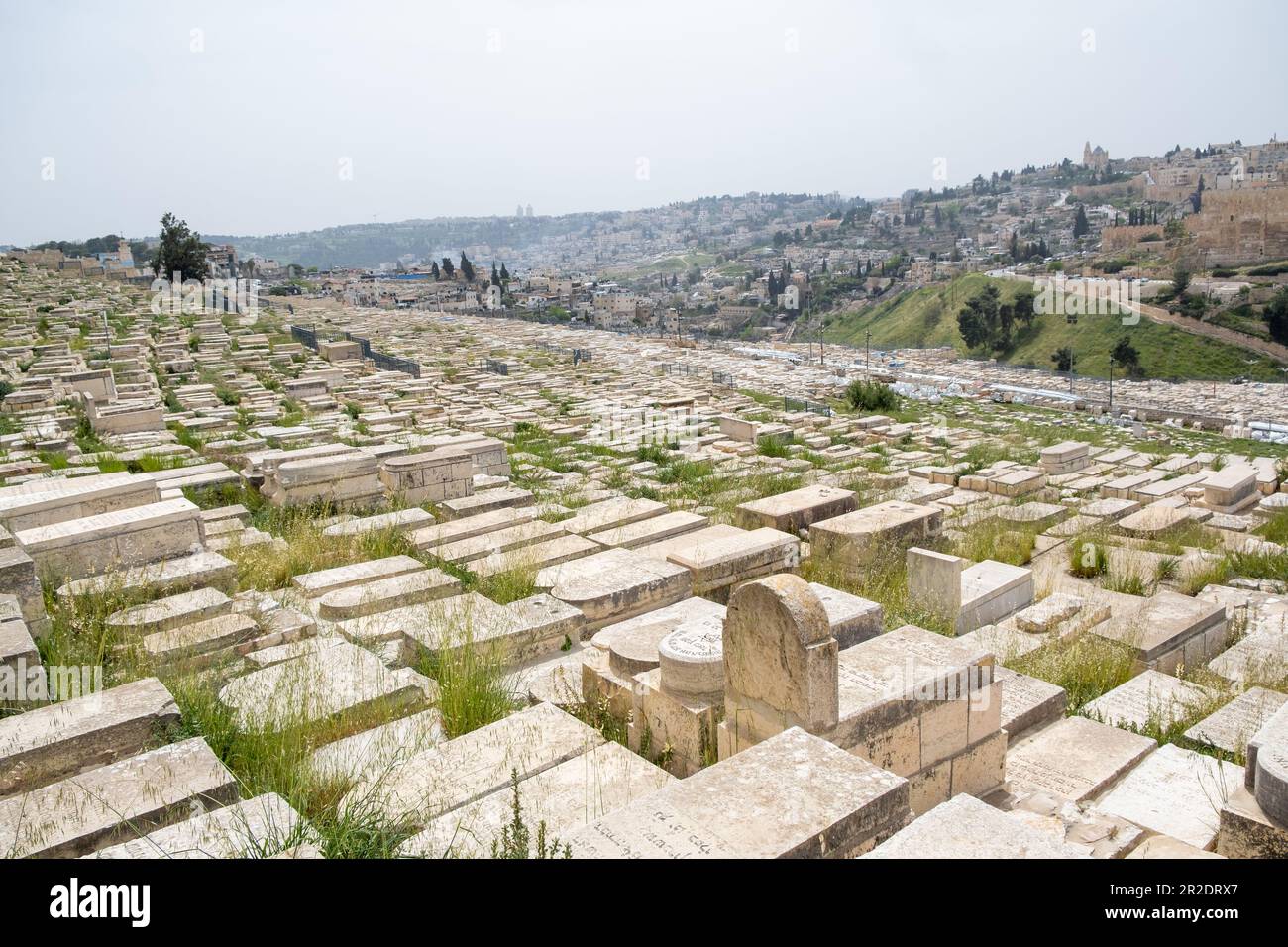 View of jewish cemetery in Jerusalem Israel Stock Photo - Alamy