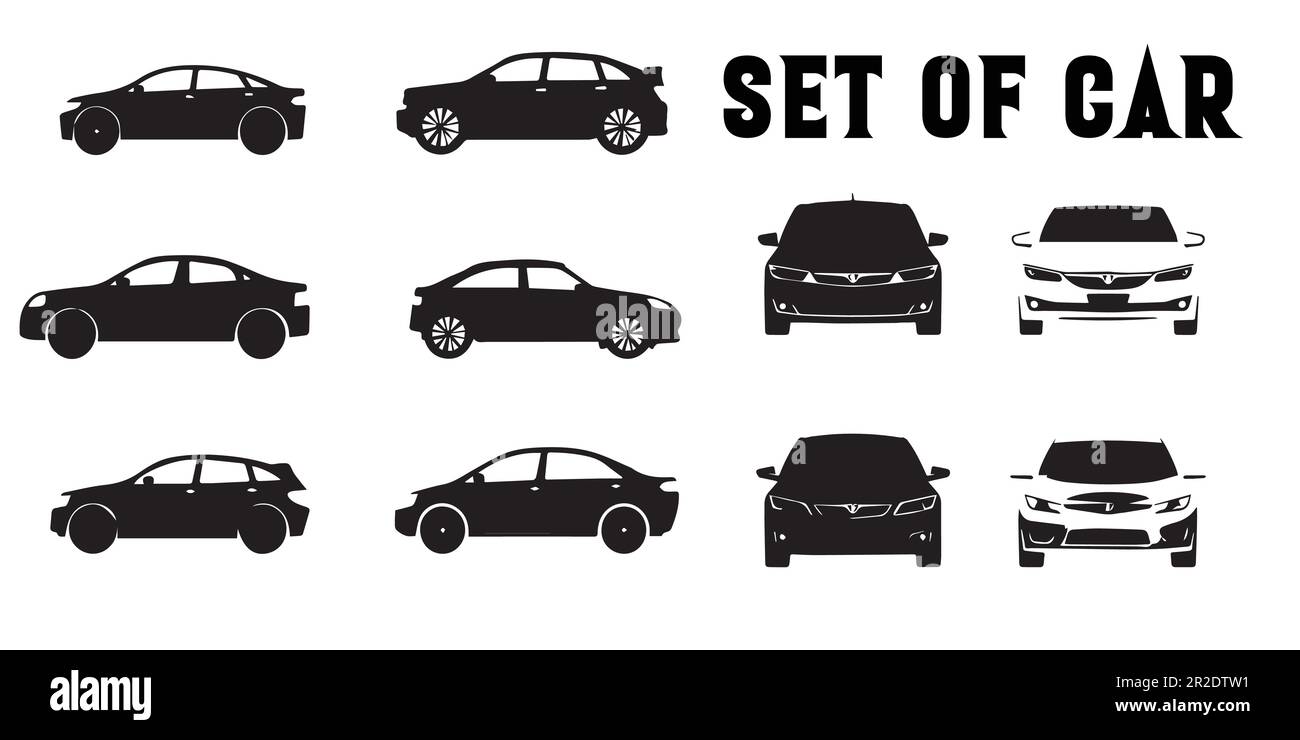 A set of silhouette cars on a white background vector Stock Vector ...
