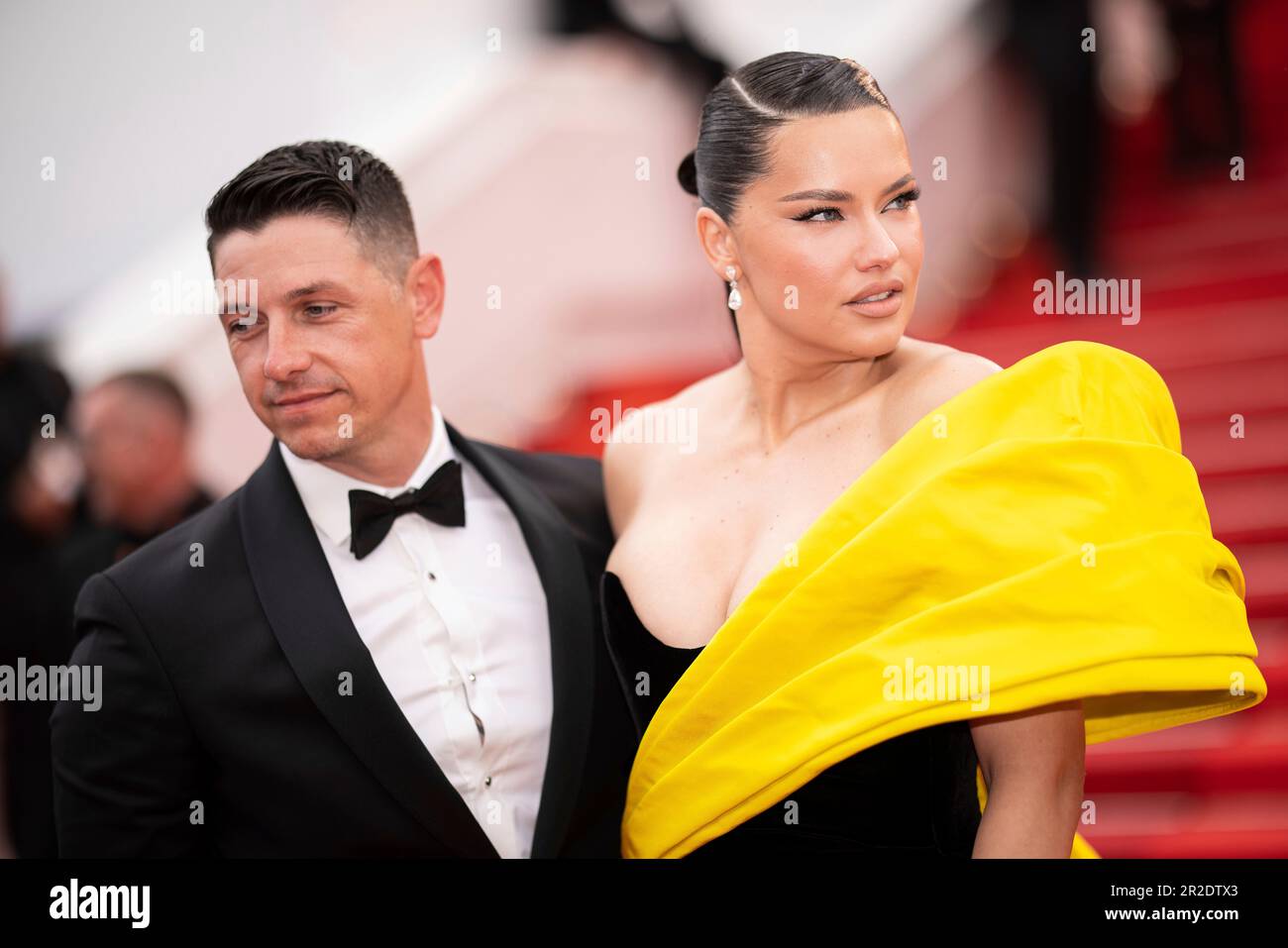 Adriana Lima and Andre Lemmers pose for photographers upon arrival at ...