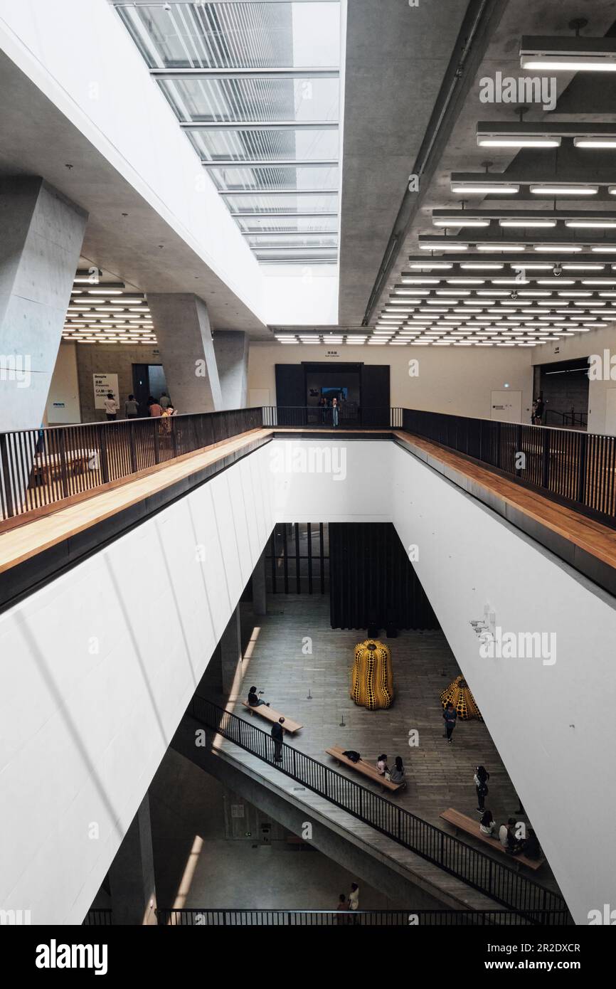 Hong Kong, China - April 10 2023: Interior of M Plus Museum in West ...