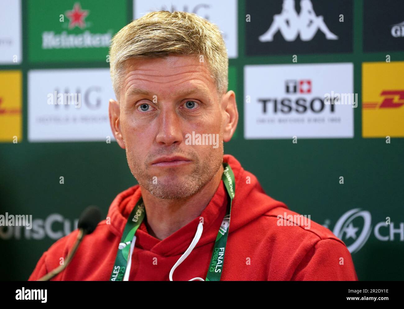 La Rochelle head coach Ronan O'Gara during a press conference at Aviva ...