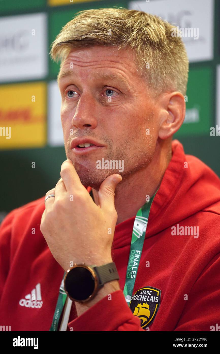 La Rochelle head coach Ronan O'Gara during a press conference at Aviva ...