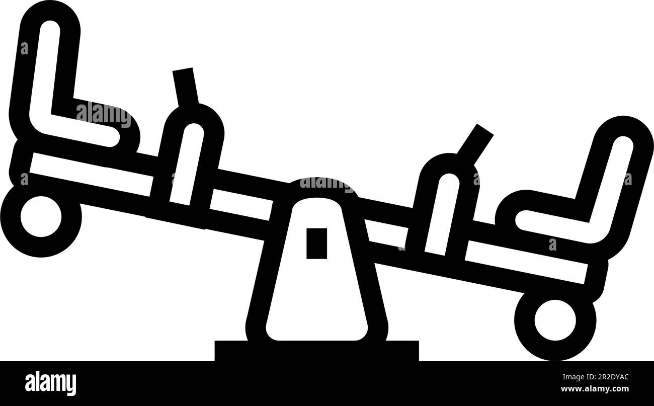 seesaw park outdoor kid play line icon vector illustration Stock Vector ...