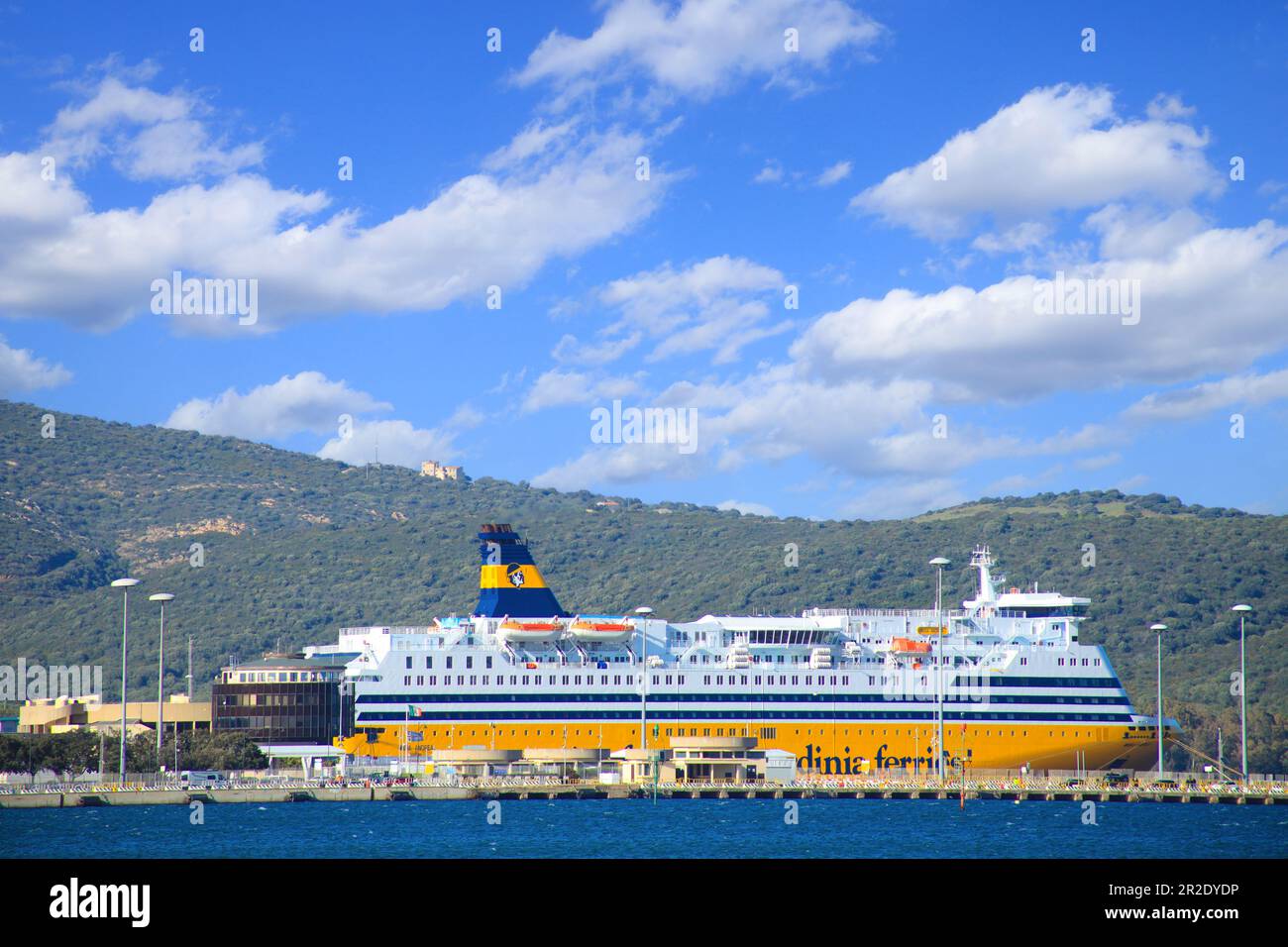 The ferry Mega Andrea in the harbour of Olbia - Sardinia, April 14 2023 ...