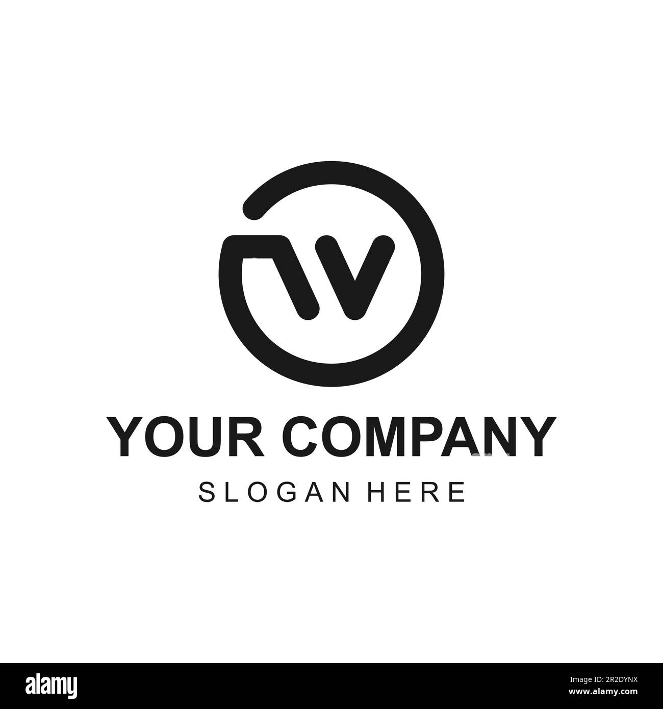 Modern abstract letter W on circle logo design vector Stock Vector ...