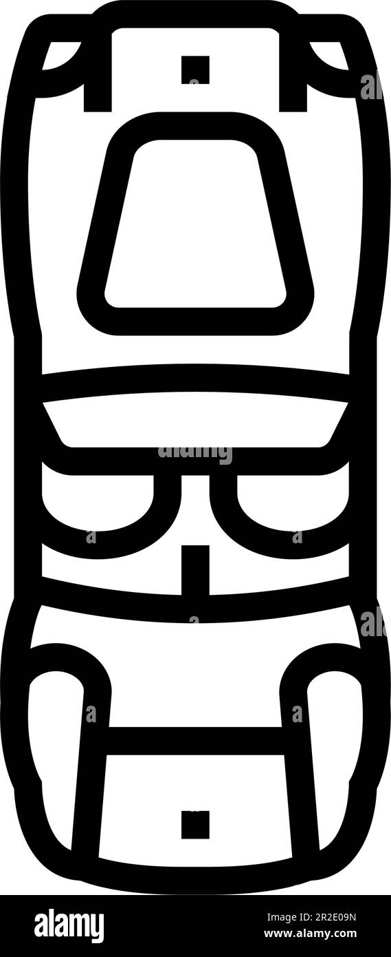 transport car top view line icon vector illustration Stock Vector Image ...
