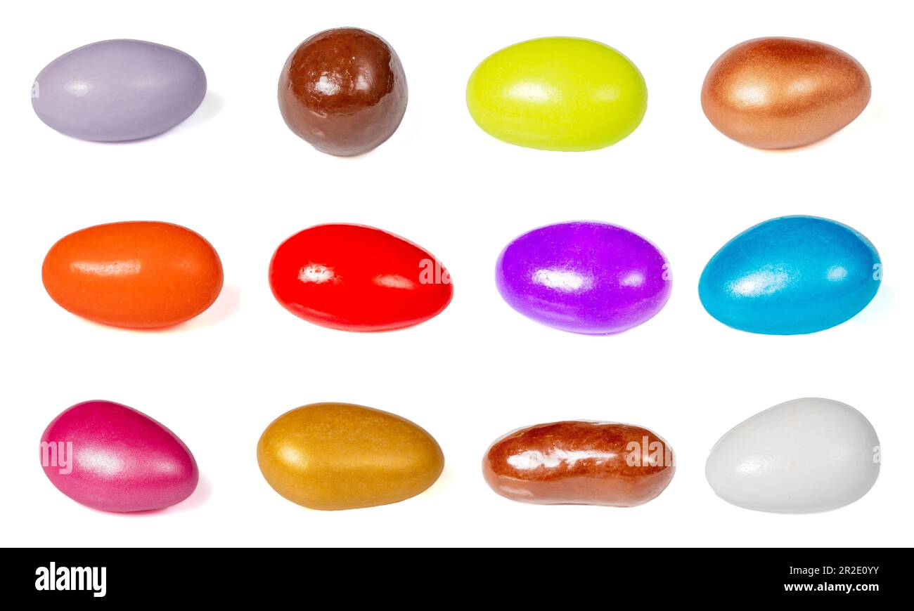 Dragee varieties. Assortment of chocolate coated dragees set isolated ...