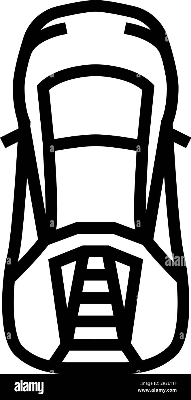 competition car top view line icon vector illustration Stock Vector ...