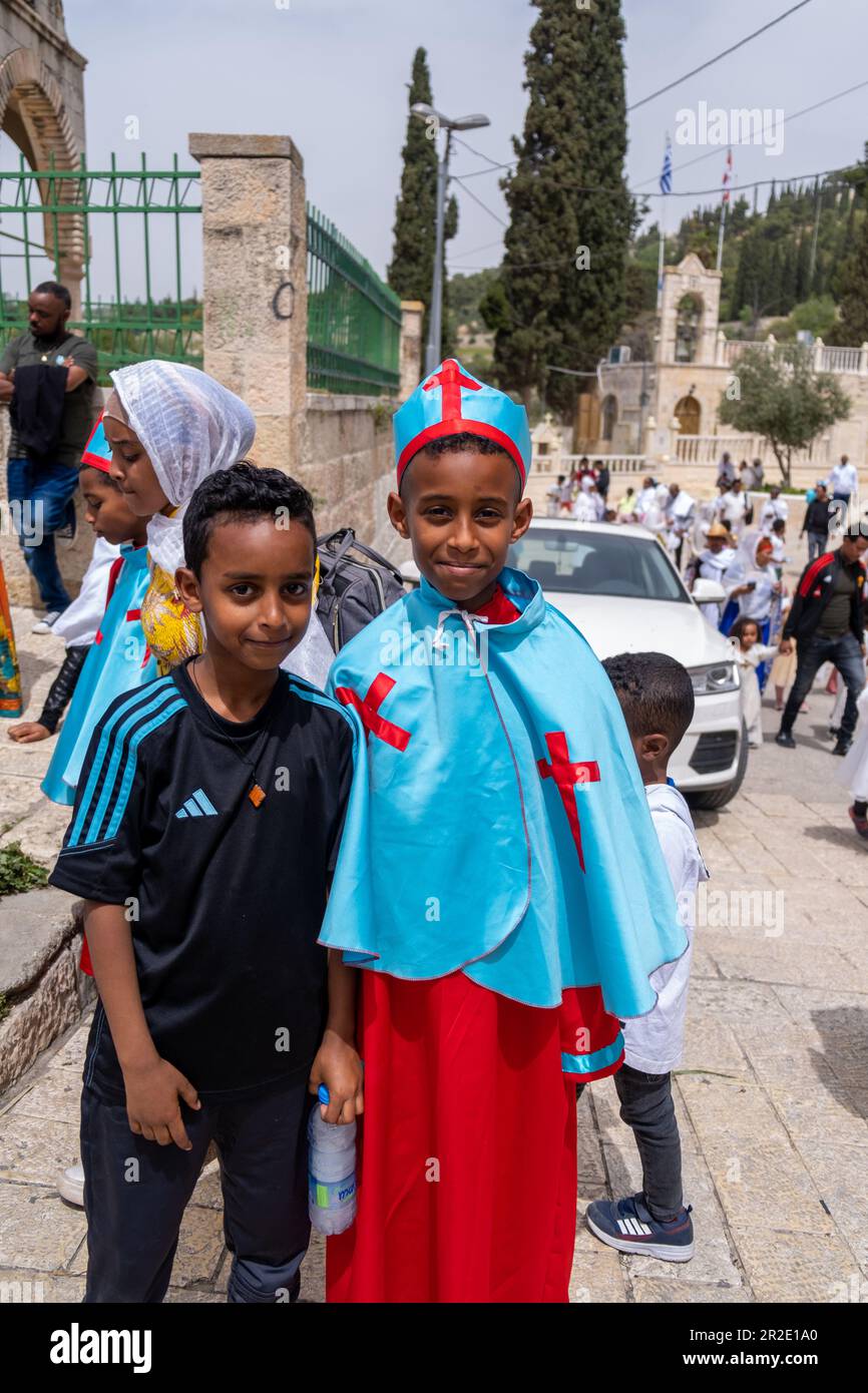 Jerusalem, Israel - 10 April, 2023. Eritrean Christians close to Virgin ...