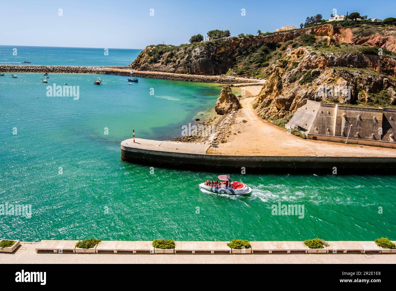 Awesome view of Marina in Albufeira, beautiful summer picture, blue sky ...
