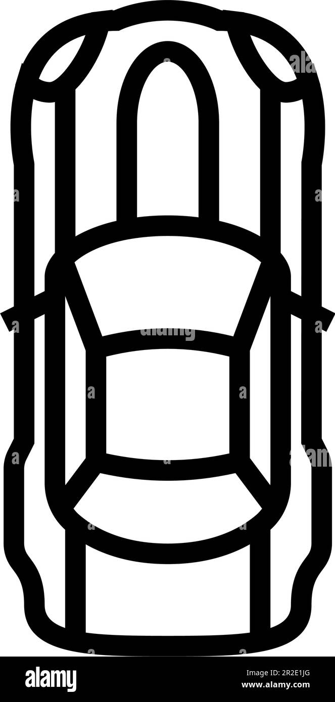 engine car top view line icon vector illustration Stock Vector Image ...