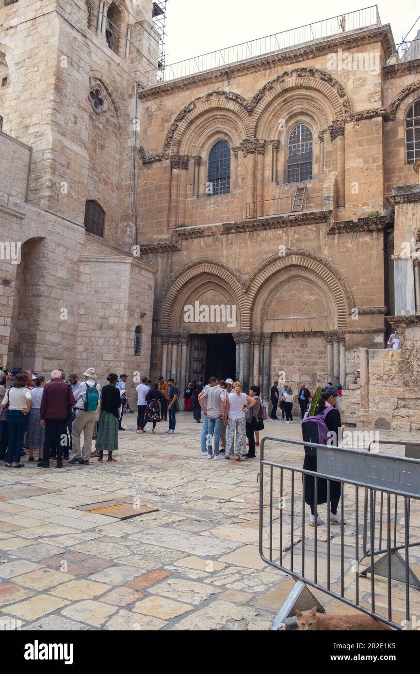 Jerusalem, Israel - 10 April, 2023. Tourists and pilgrims at the ...