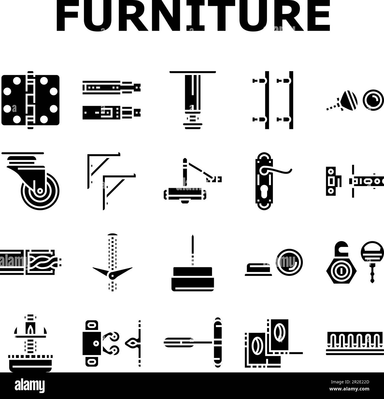 hardware furniture equipment icons set vector Stock Vector Image & Art ...