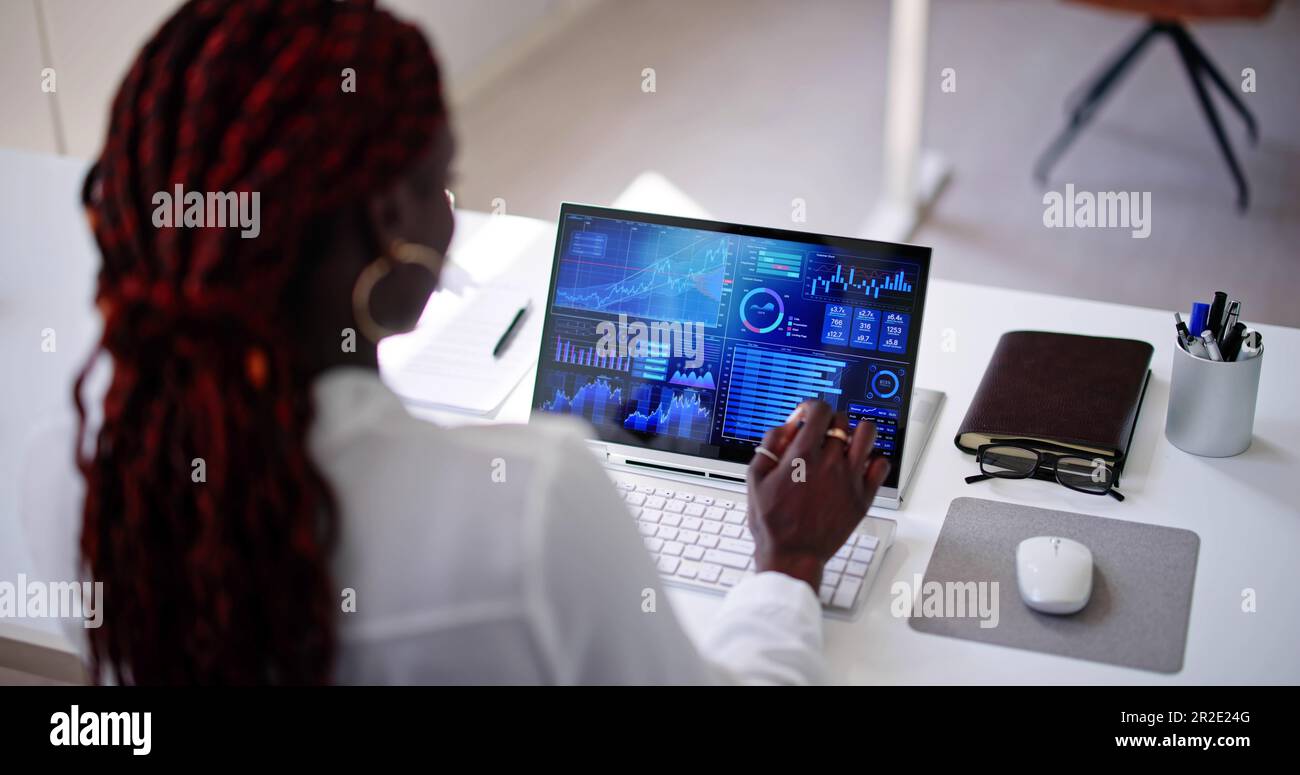 Data Analyst Using Data Analytics KPI Dashboard Stock Photo - Alamy