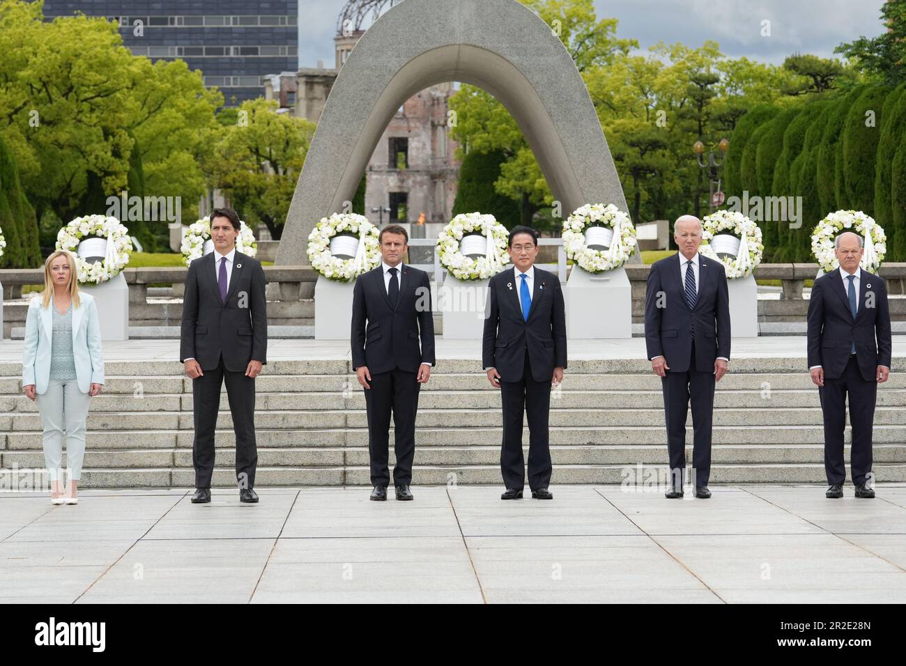 Hiroshima, Japan. 19th May, 2023. Group of Seven leaders pose together ...