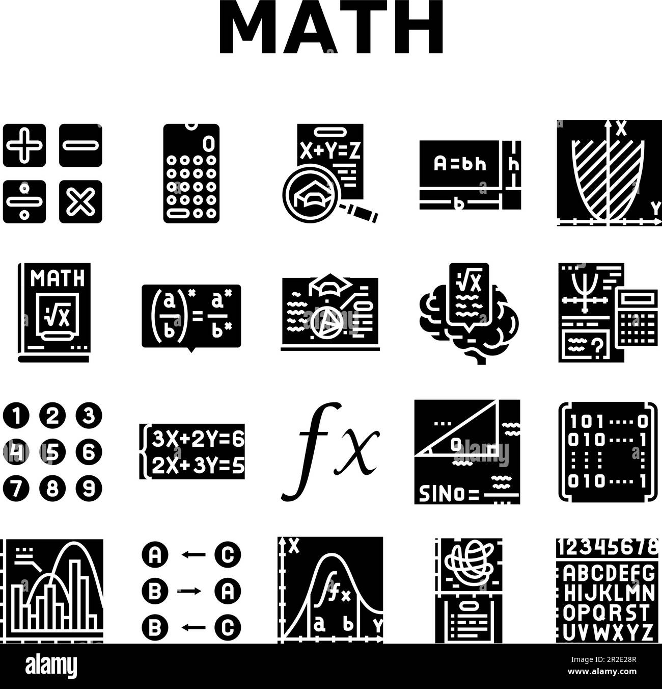 math education school science icons set vector Stock Vector Image & Art ...