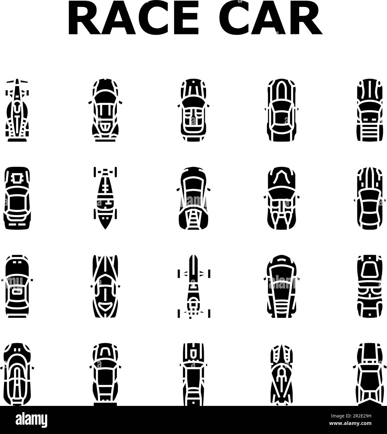 race car speed sport vehicle icons set vector Stock Vector Image & Art ...