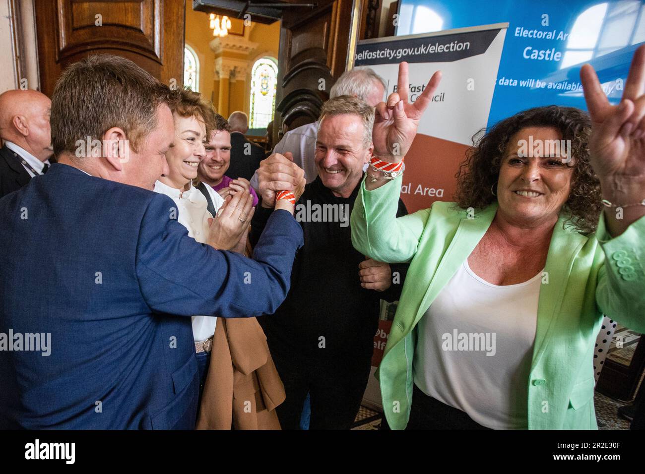Sinn Fein candidates Conor Maskey (left) and Bronach Anglin (right ...