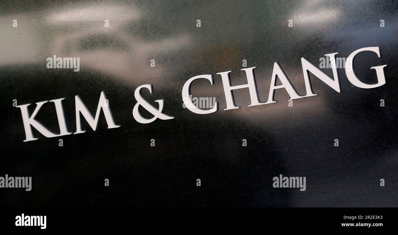 Kim & Chang, May 16, 2023 : The company logo of South Korea's top law firm Kim & Chang at its ...