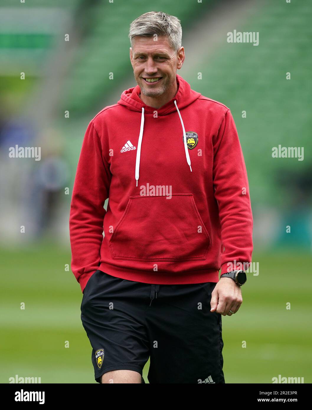 La Rochelle head coach Ronan O'Gara during the captain's run at Aviva ...