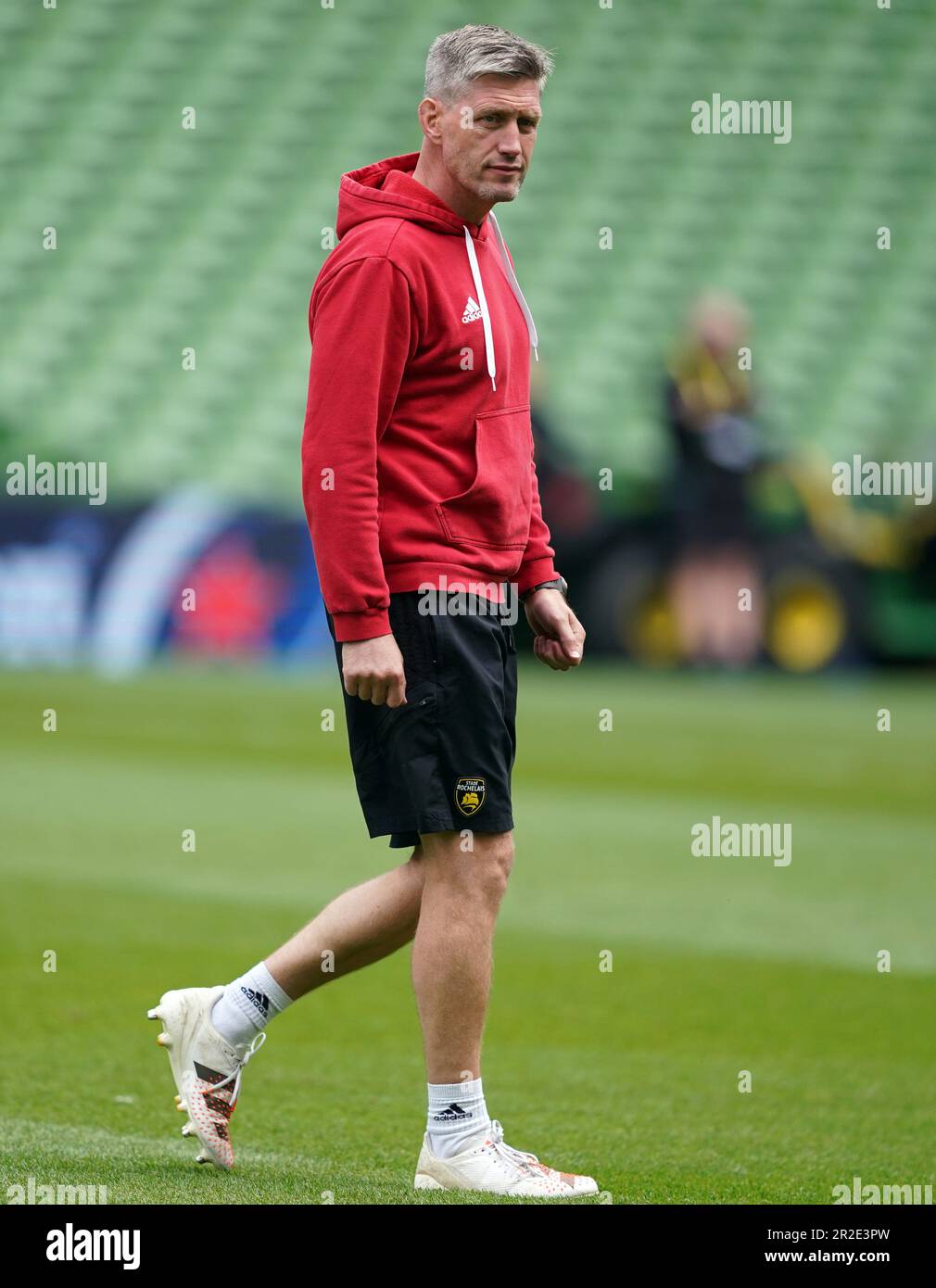 La Rochelle head coach Ronan O'Gara during the captain's run at Aviva ...