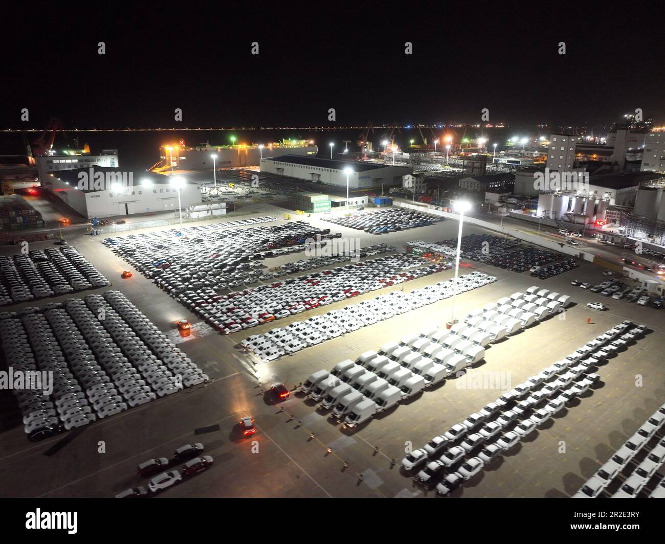 LIANYUNGANG, CHINA - MAY 19, 2023 - Ro-ro wheels load 1,700 cars for ...