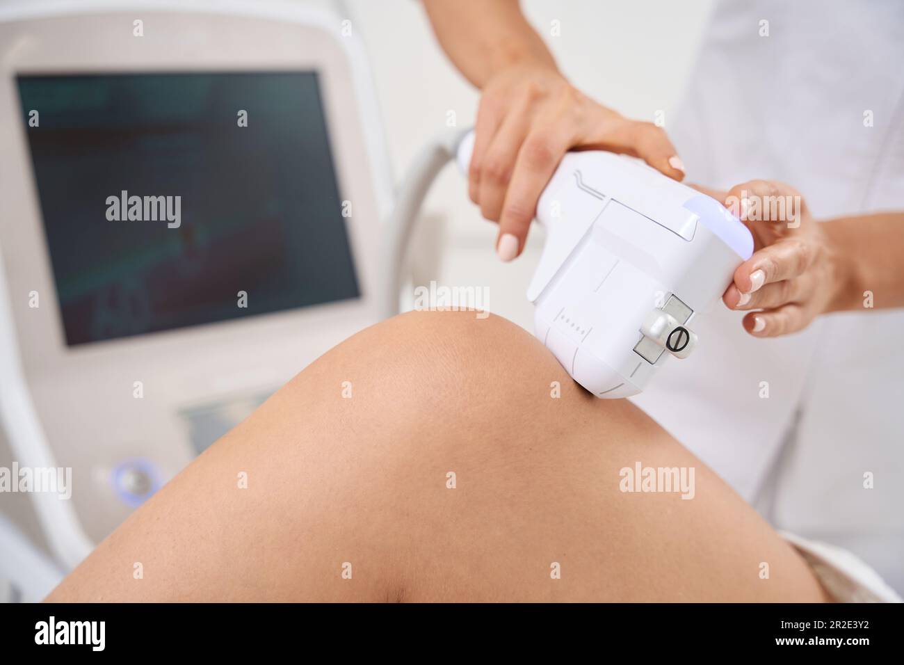 Staff of the medical center uses a modern apparatus Stock Photo - Alamy