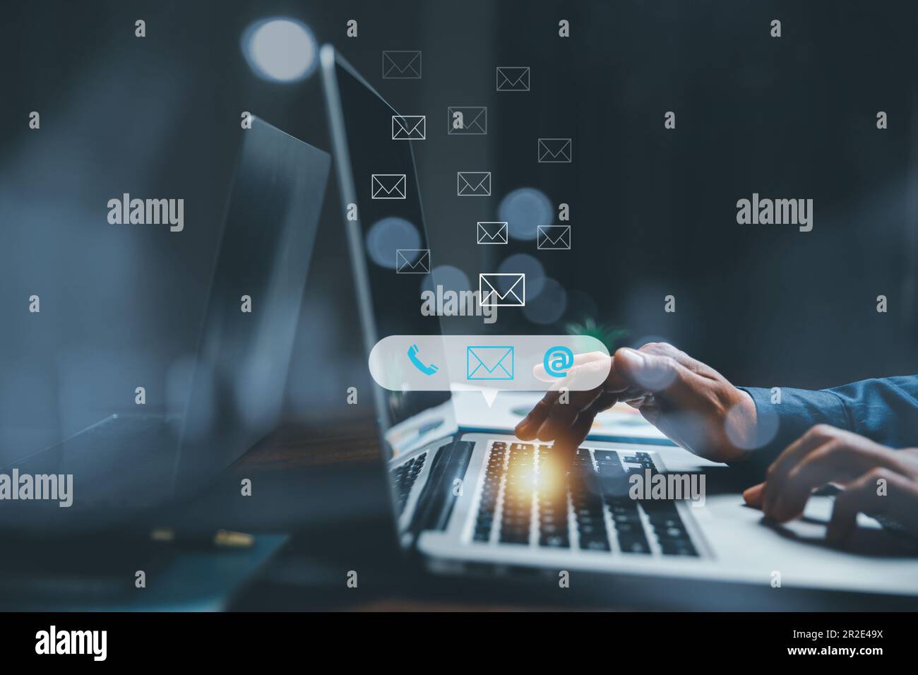 Customer support hotline contact us people connection concept. Web page ...