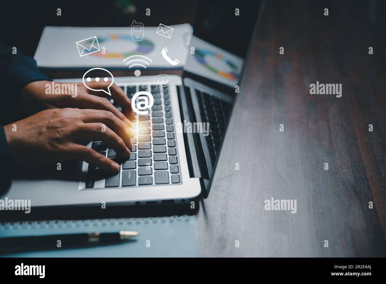 Customer support hotline contact us people connection concept. Web page ...