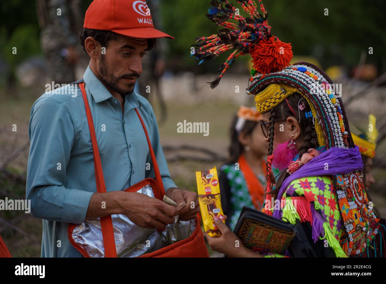 Bamburet, KPK, Pakistan - 05152023: Kalash children wearing traditional ...