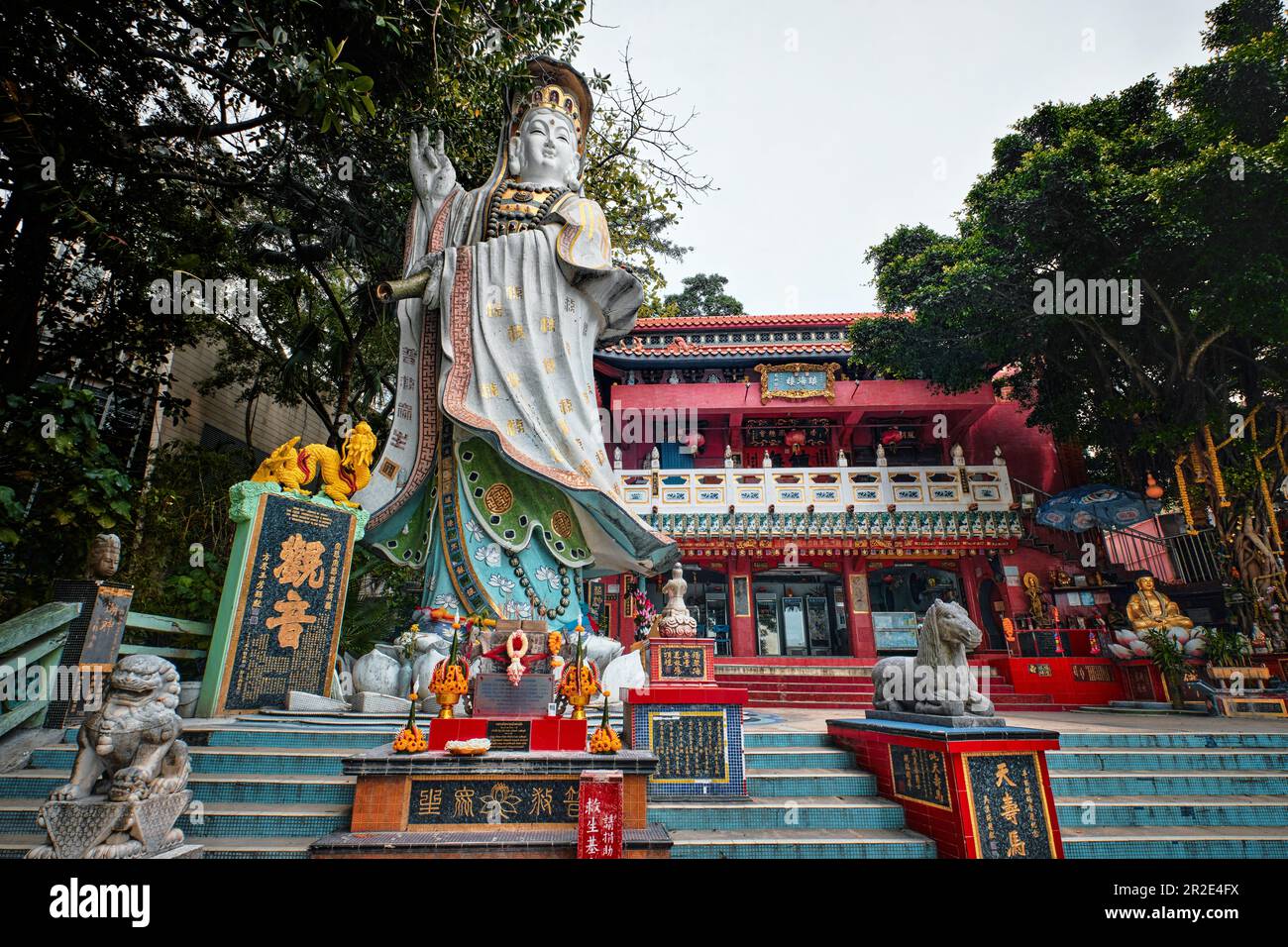 Hong Kong, China - April 10 2023: Kwan Yin Shrine in Tin Hau Temple ...