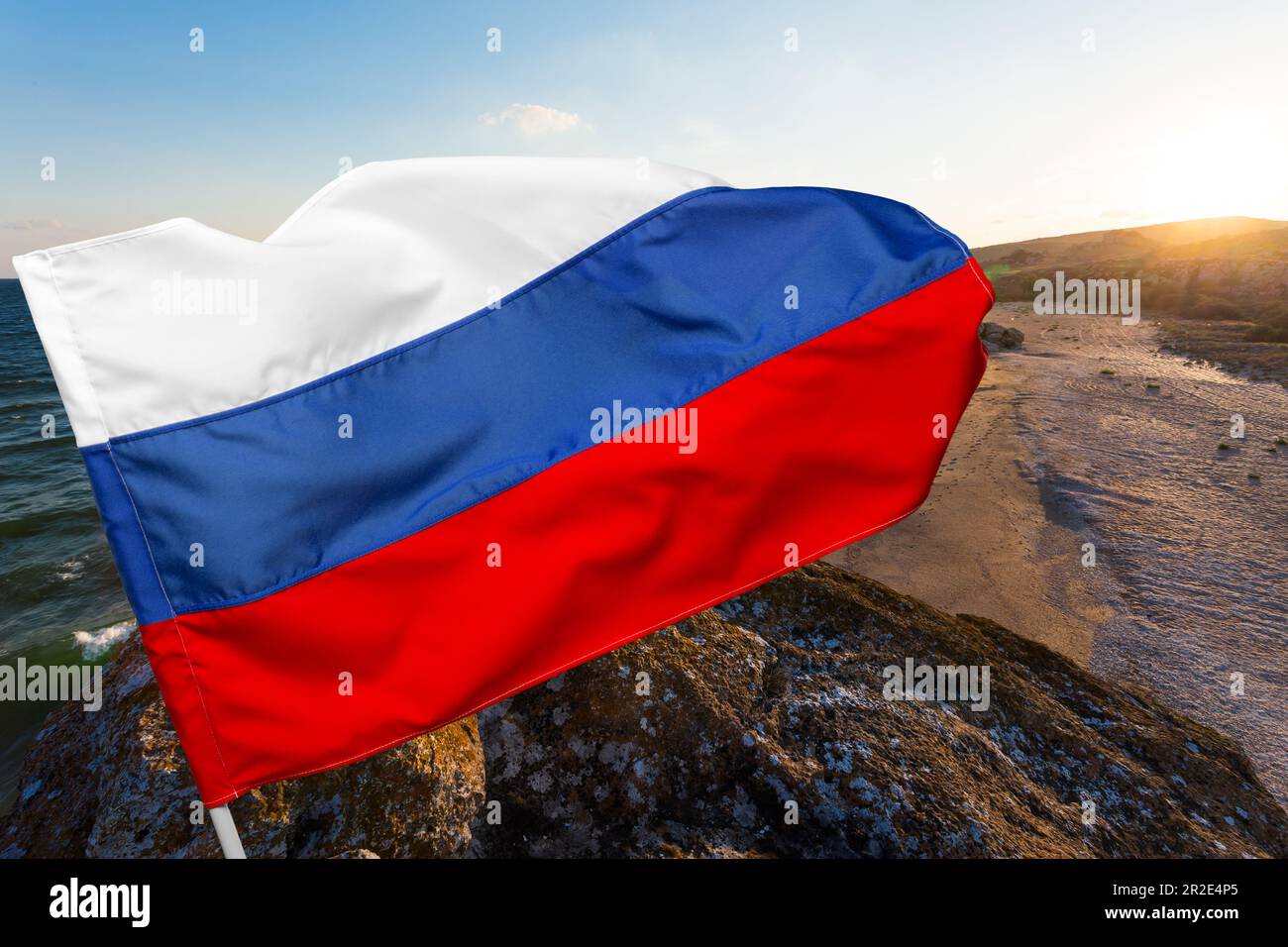 Flag of Russia waving Stock Photo - Alamy