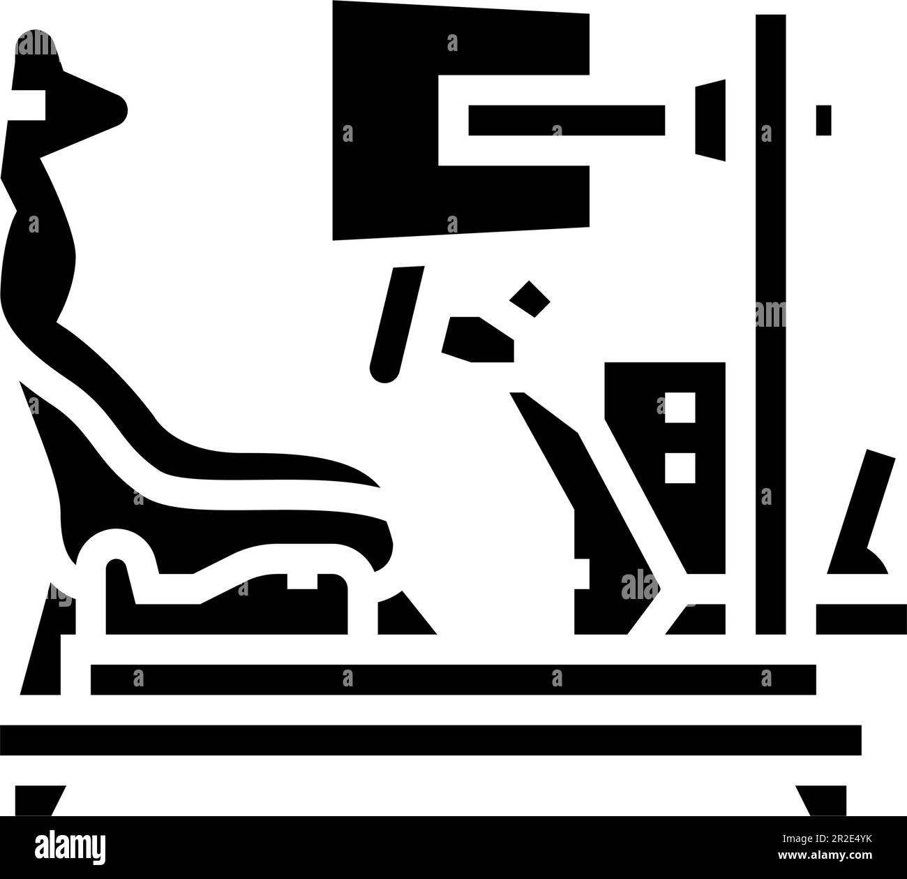 racing simulator vehicle glyph icon vector illustration Stock Vector ...