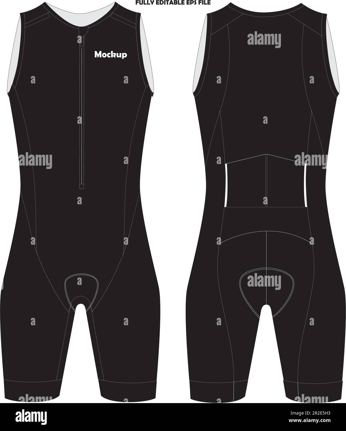 Cycling Sleeveless Triathlon Skin suit Mock up Stock Vector Image & Art - Alamy