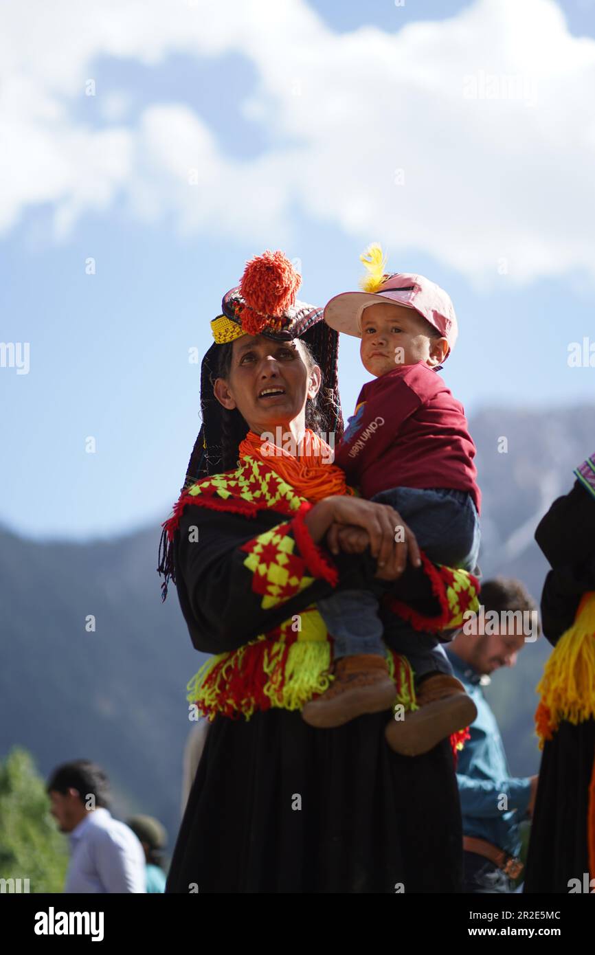 Bamburet, KPK,Pakistan - 05152023: A Kalash women dressed in ...