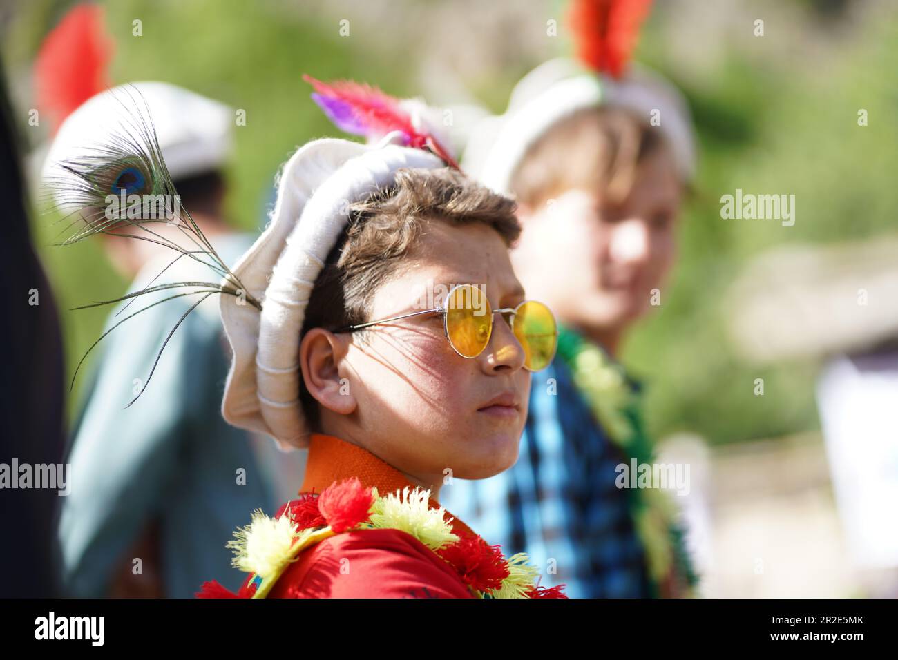 Bamburet, KPK,Pakistan - 05152023: A Kalash boy wearing traditional ...