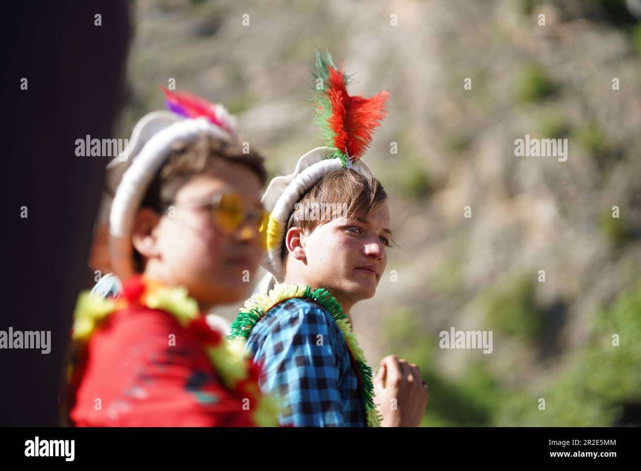 Bamburet, KPK,Pakistan - 05152023: Kalash children wearing traditional ...