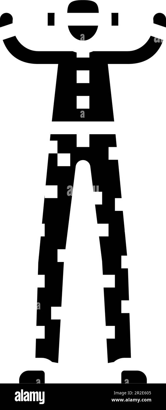 stilt walker carnival vintage show glyph icon vector illustration Stock ...