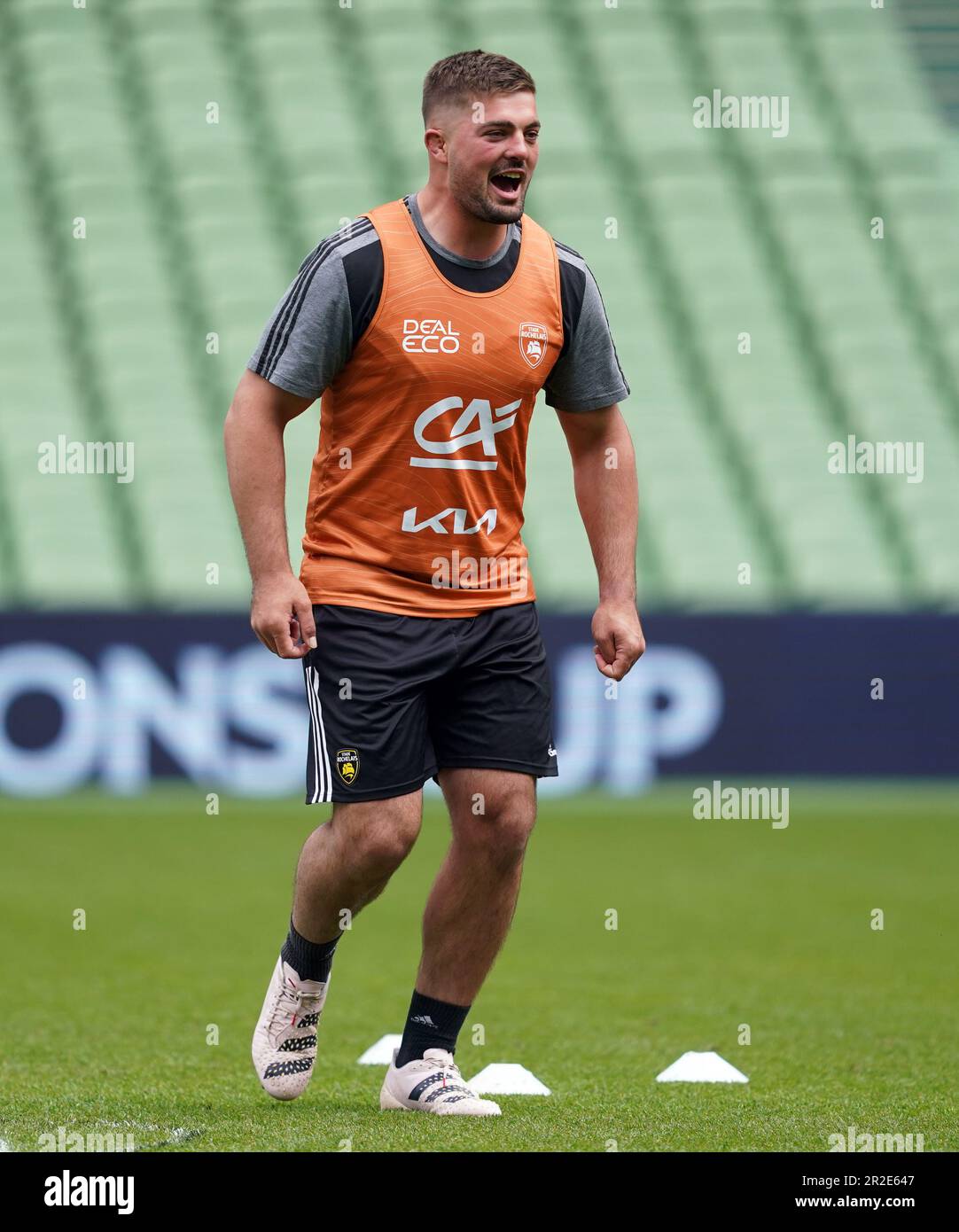 La Rochelle's Gregory Alldritt during the captain's run at Aviva ...