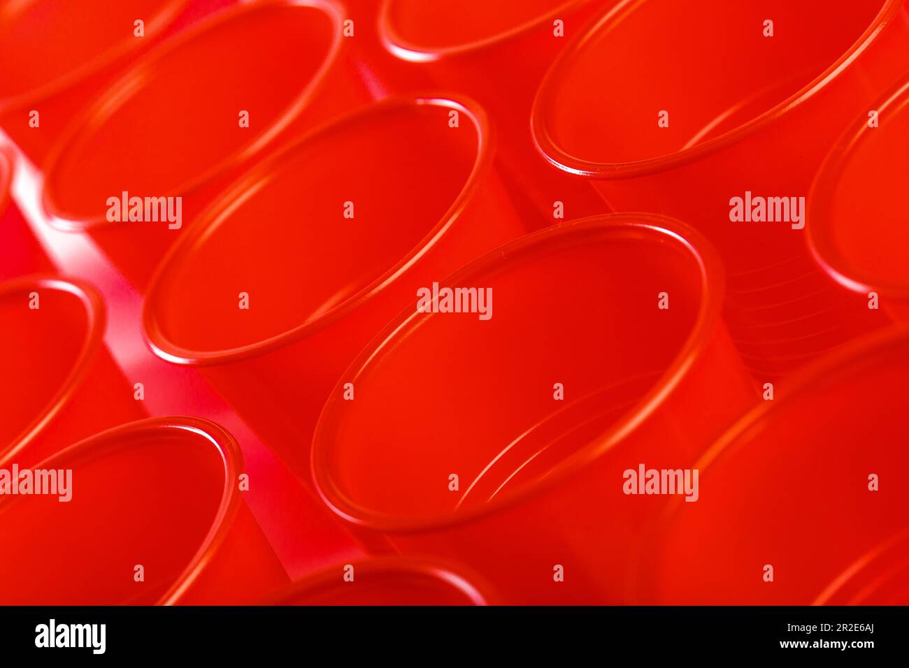 red disposable plastic glasses Stock Photo - Alamy