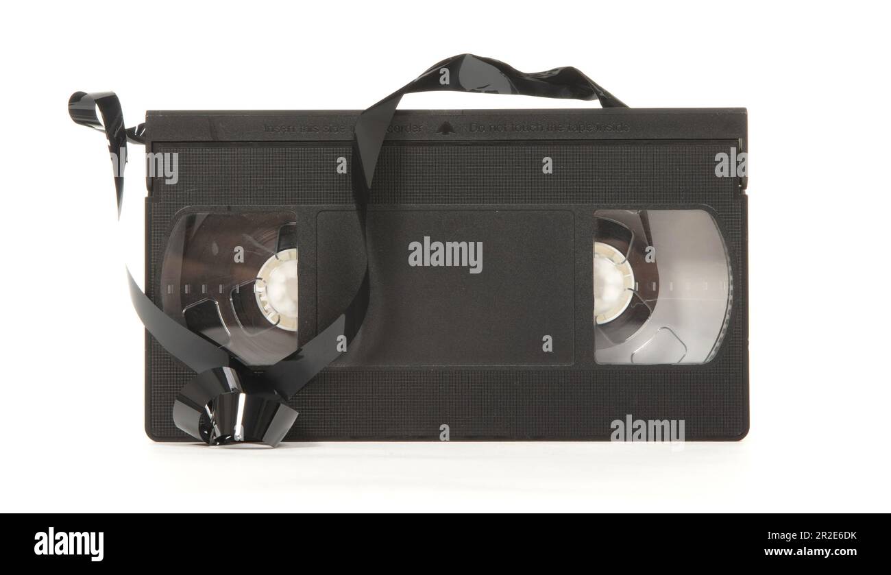Broken video tape isolated on a white background Stock Photo - Alamy