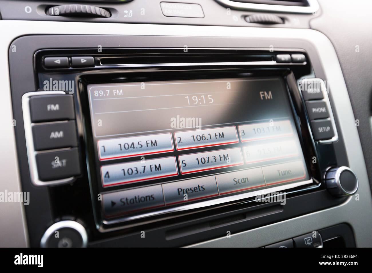 Modern luxury car dashboard with big display Stock Photo - Alamy